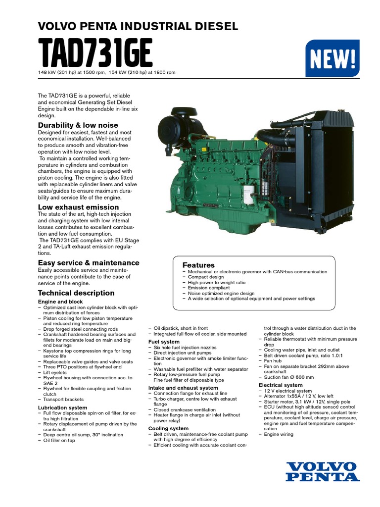 Tad 731 Ge | PDF | Diesel Engine | Internal Combustion Engine