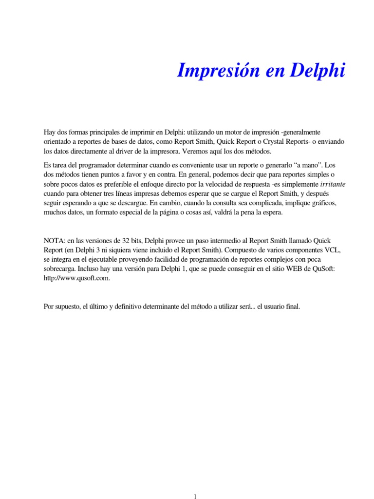 Impresion en Delphi | PDF | Tabla (base de datos) | SQL