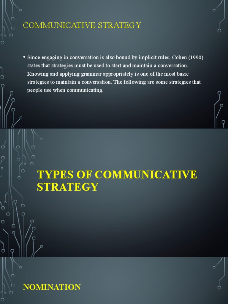 Communicative Strategy | PDF | Conversation | Communication