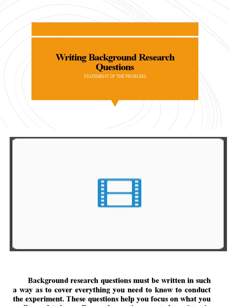 Writing Background Research Questions | PDF