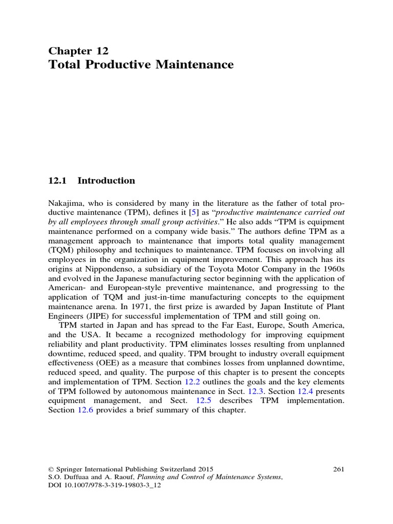 Total Productive Maintenance | Download Free PDF | Business Process ...