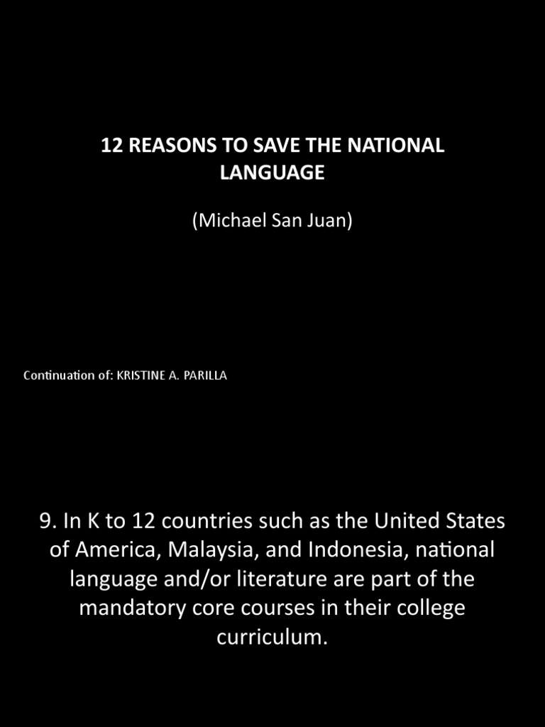 12 Reasons To Save The Laguage | PDF | College