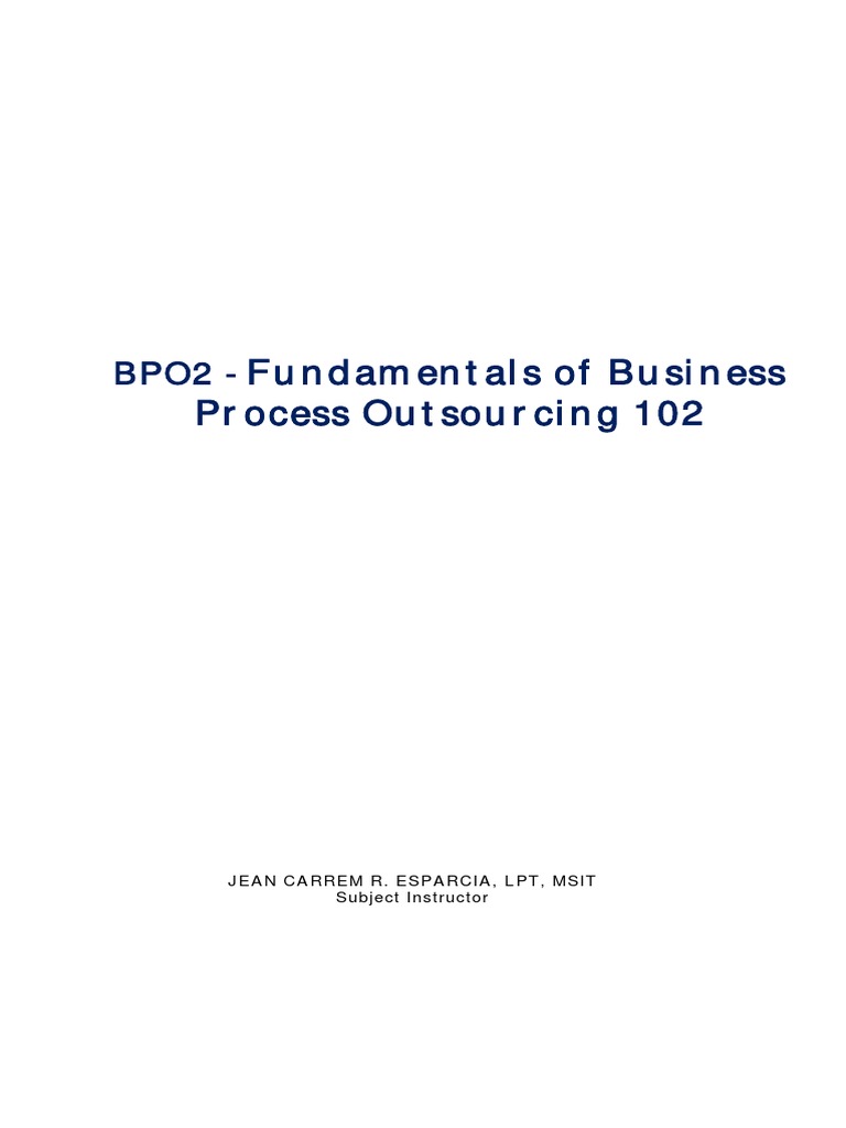 BPO2 Module2 | PDF | Quality Management | Business Process