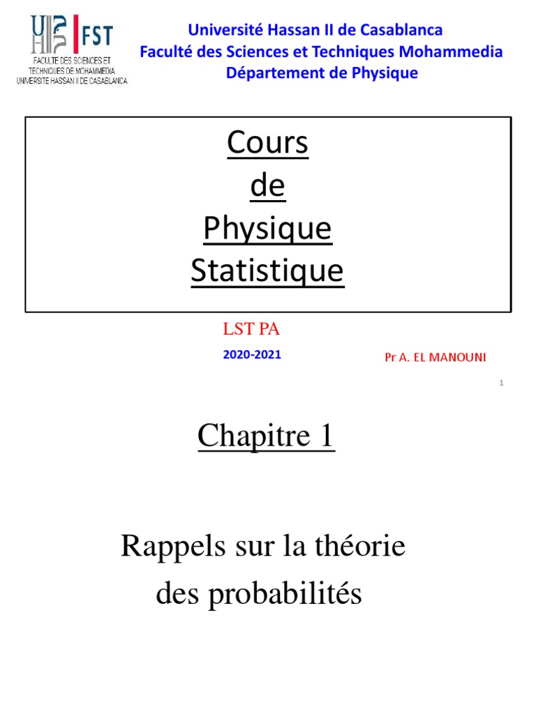 Introduction à la théorie des probabilités | PDF | Théorie des ...