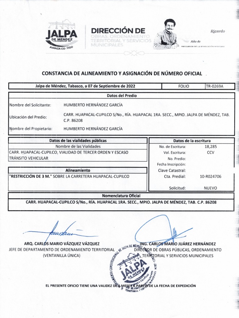 Alineamiento y Numero Oficial-6 | PDF