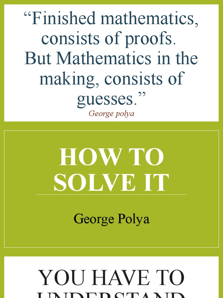 How To Solve It | PDF