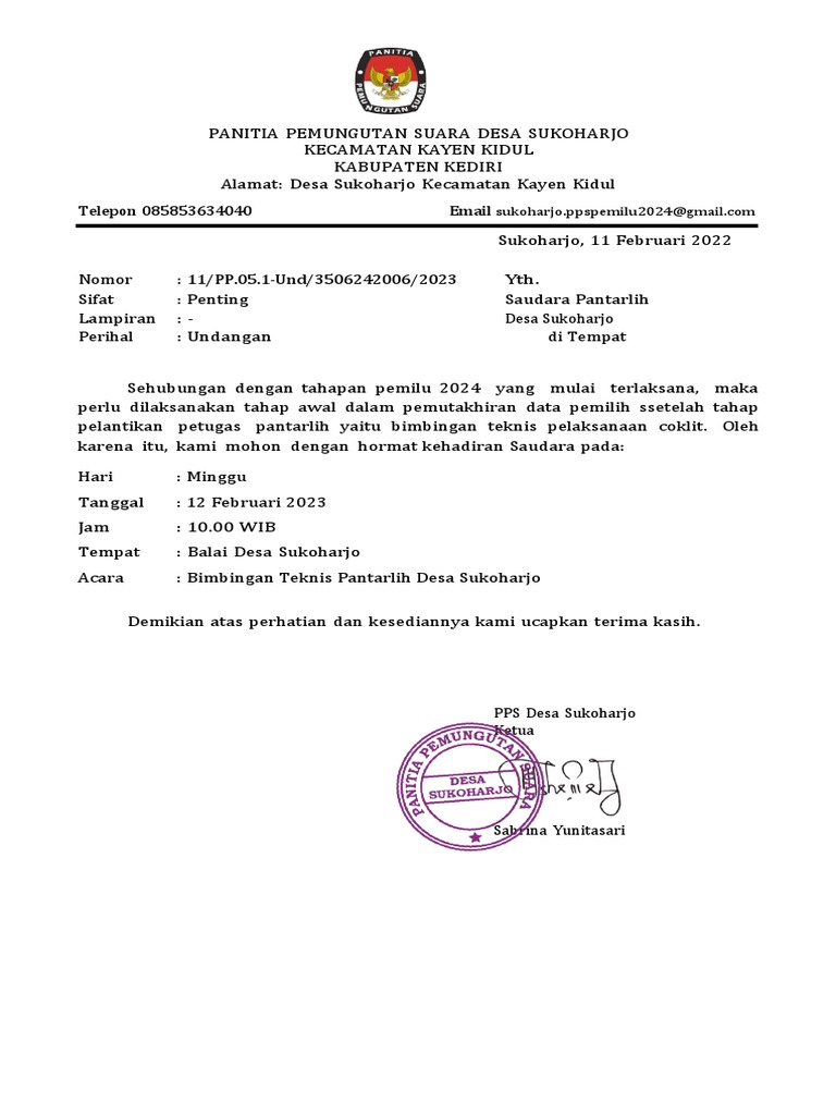 Undangan Untuk Danramil | PDF
