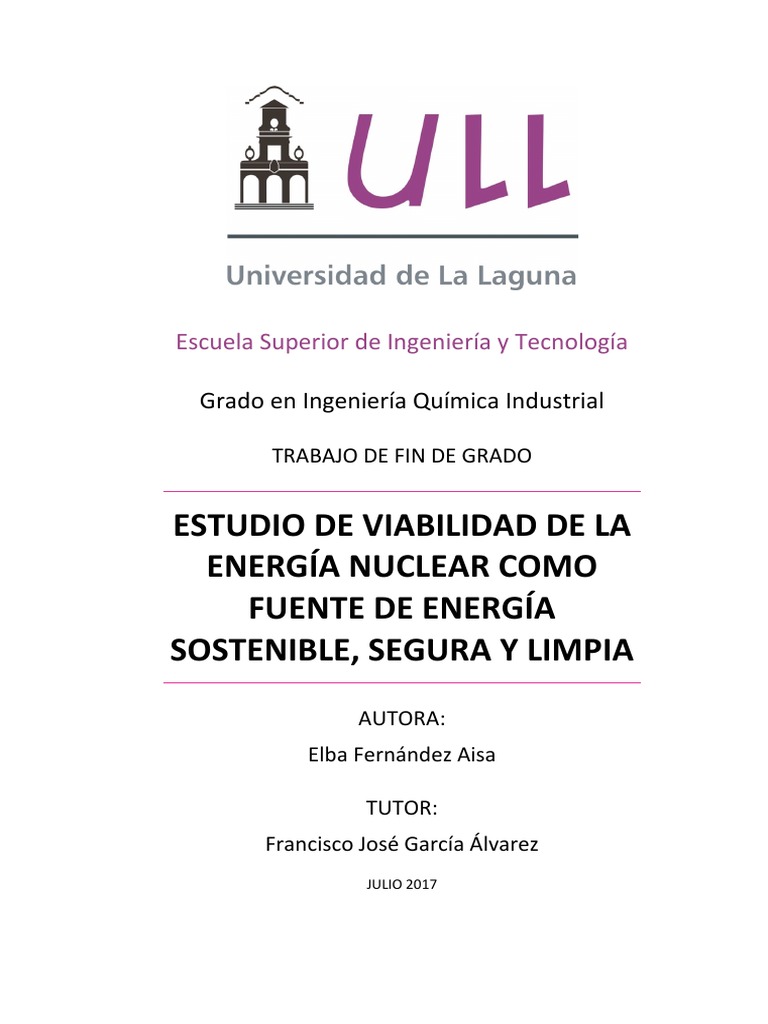Estudio de Viabilidad de La Energia Nuclear Como Fuente de Energia ...