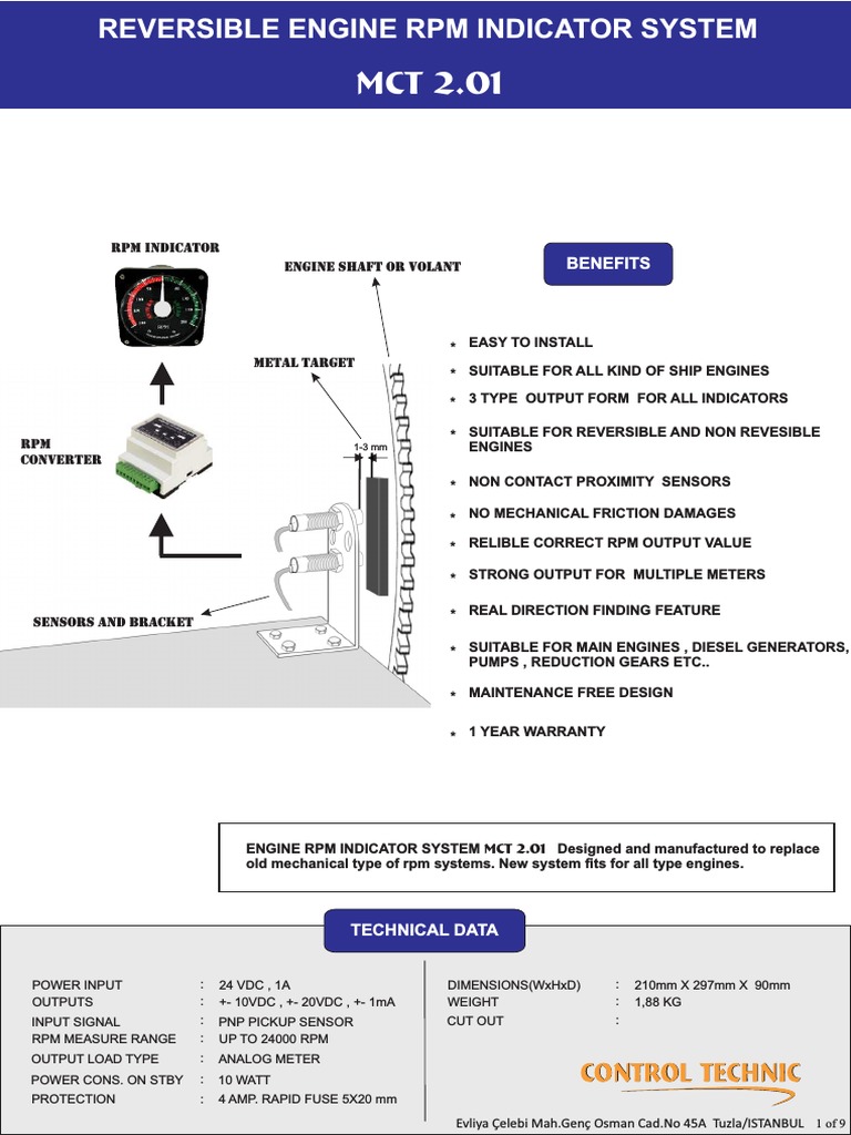 Reversible Engine RPM Indicator System | PDF | Engines | Sensor