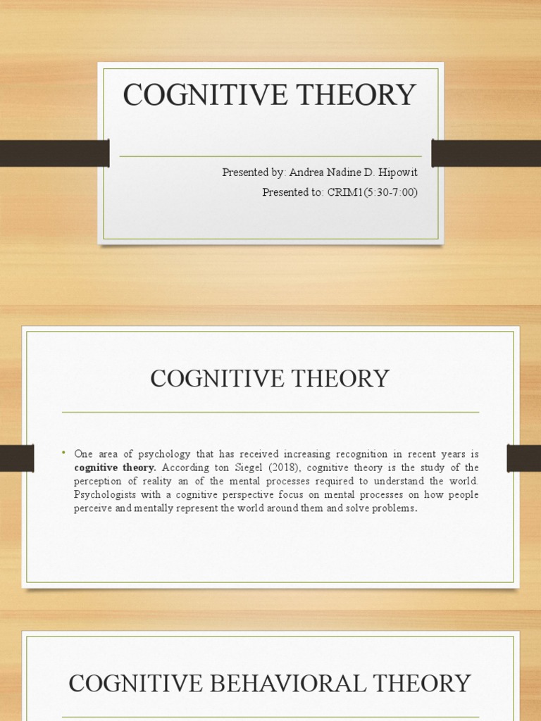 Cognitive Theory Aaa | PDF | Cognition | Cognitive Psychology
