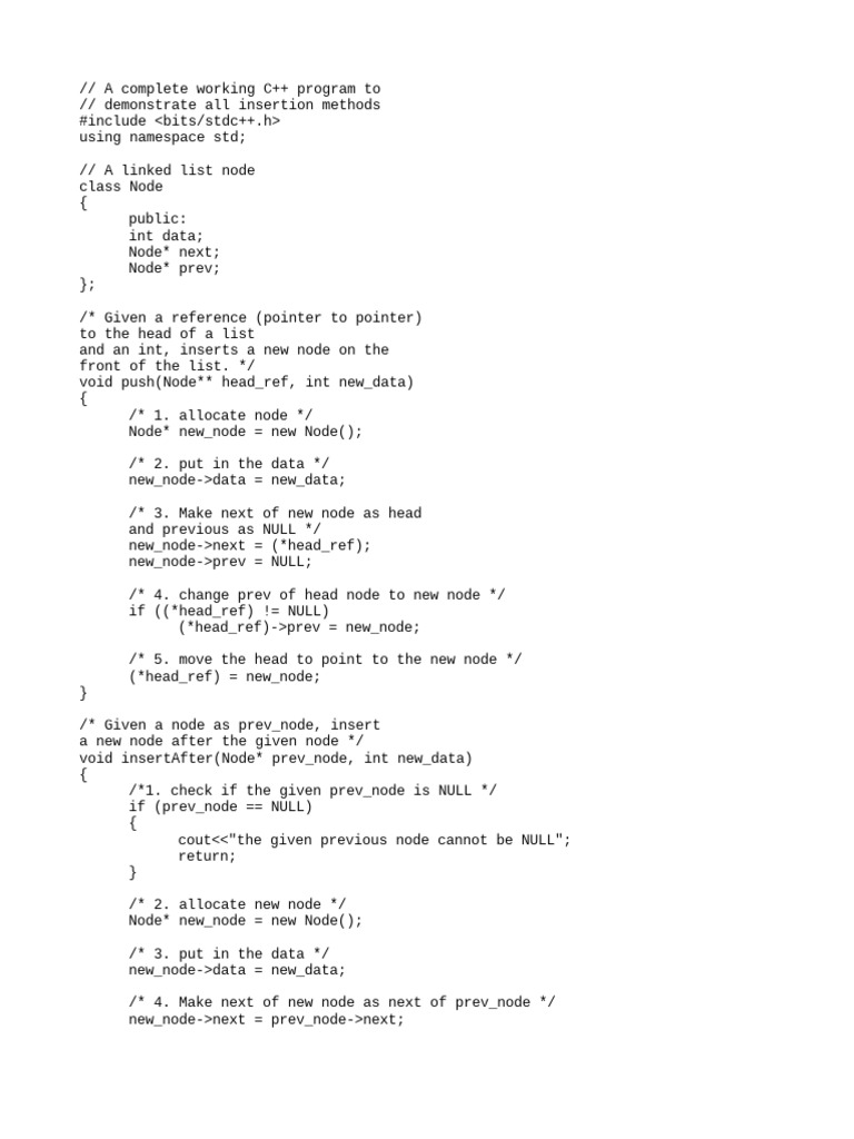 Doubly Linked List Pdf Pointer Computer Programming Computing