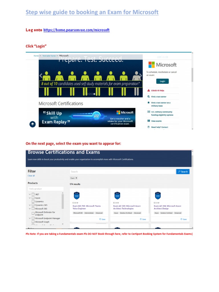 Microsoft MCP Exam Scheduling Process | PDF
