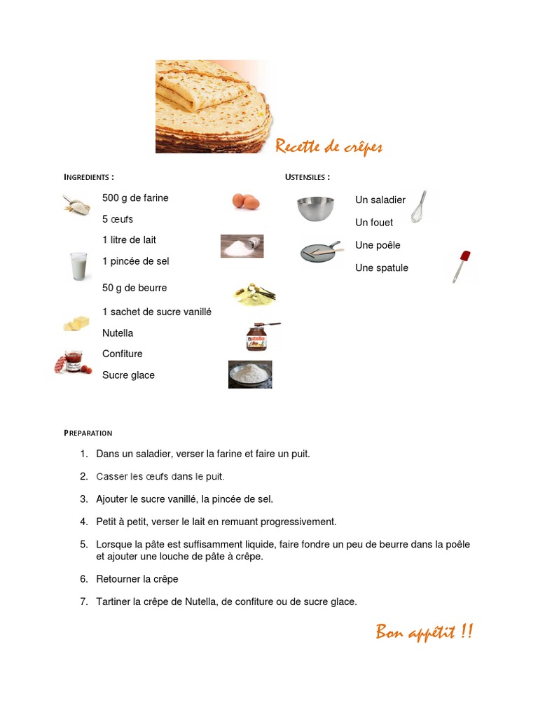 Recette de Crêpes | PDF