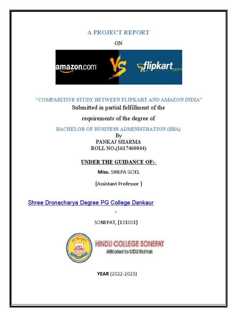 Project Report Bba 6th Sem | PDF