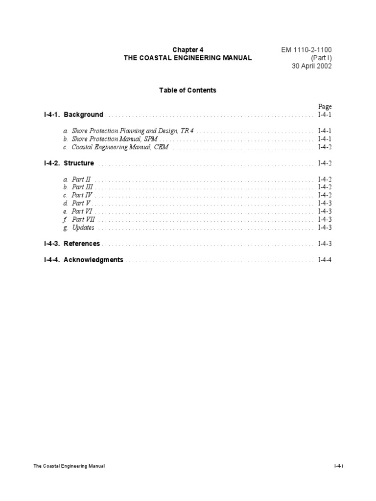 Coastal Engineering Manual Chapter 4 Background and Structure | PDF ...