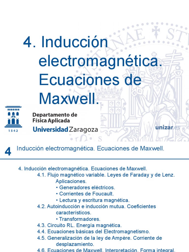 Capítulo 4. Inducción Electromagnética. Ecuaciones de Maxwell | PDF