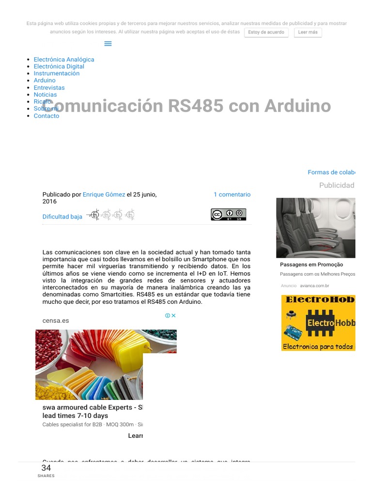Comunicación RS485 Con Arduino - RincónIngenieril | PDF | Arduino | Electrónica