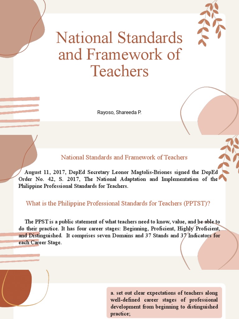 National Standards and Framework of Teachers | PDF | Educational ...