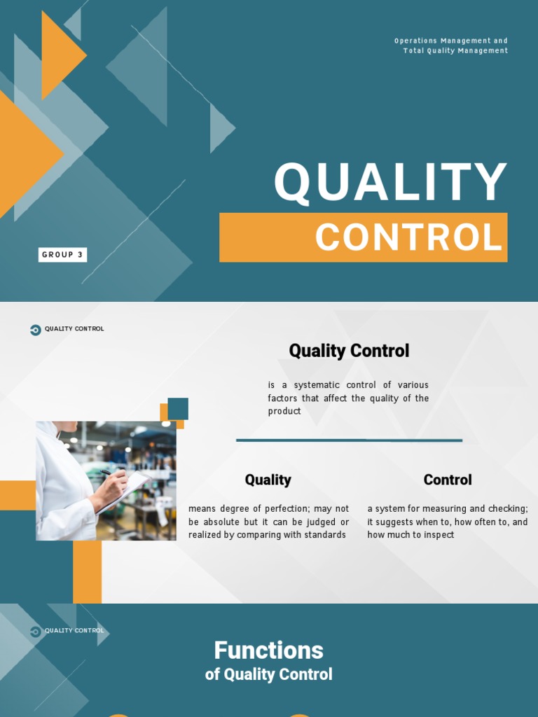 Quality Control Presentation | PDF | Six Sigma | Production And ...