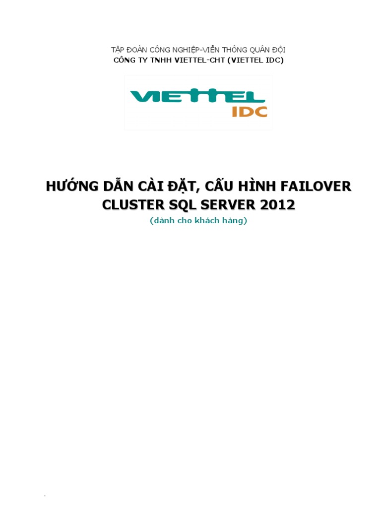 (123doc) III Huong Dan Cai Dat Cau Hinh Failover Cluster SQL Server | PDF