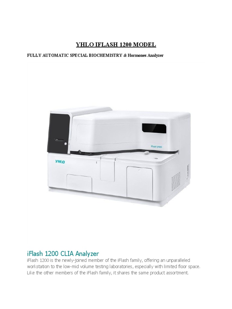 YHLO iFlash 1200 Analyzer Overview | PDF | Science & Mathematics
