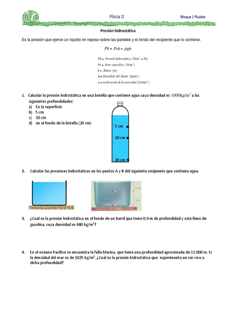 Presión Hidrostática | PDF