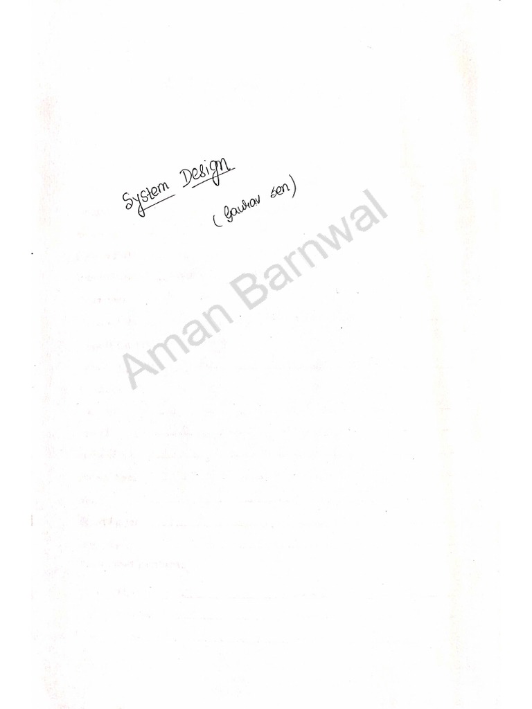 System Design Handwritten Notes by Aman Barnwal | PDF