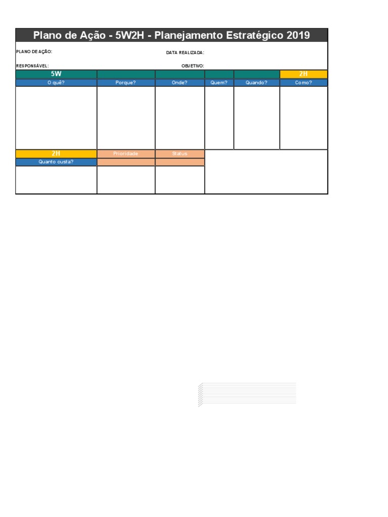 Planilha Plano de Acao 5W2H | PDF
