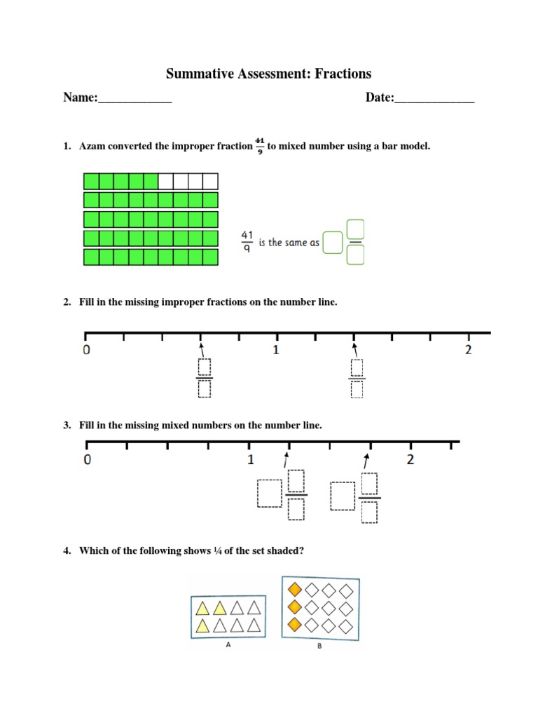 Summative Assessment-Fractions | PDF