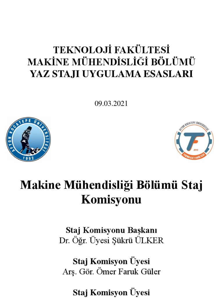 STAJ 2020 2021 Sunum | PDF