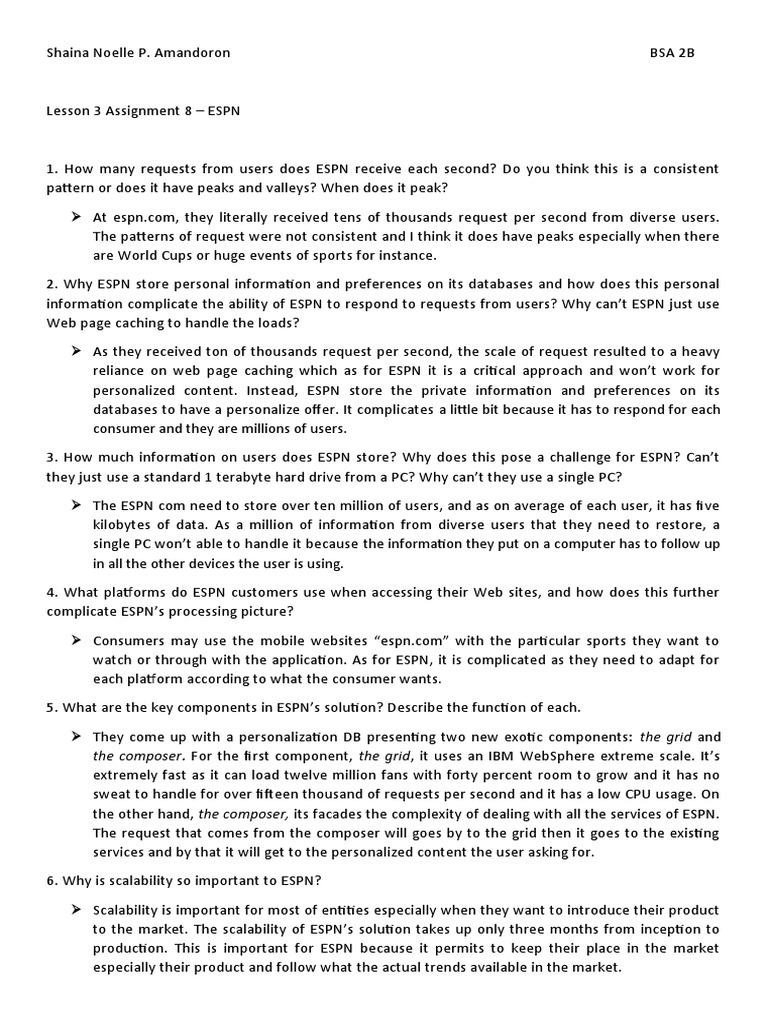 Lesson 3 Assignment 8 - ESPN | PDF | Cache (Computing) | World Wide Web