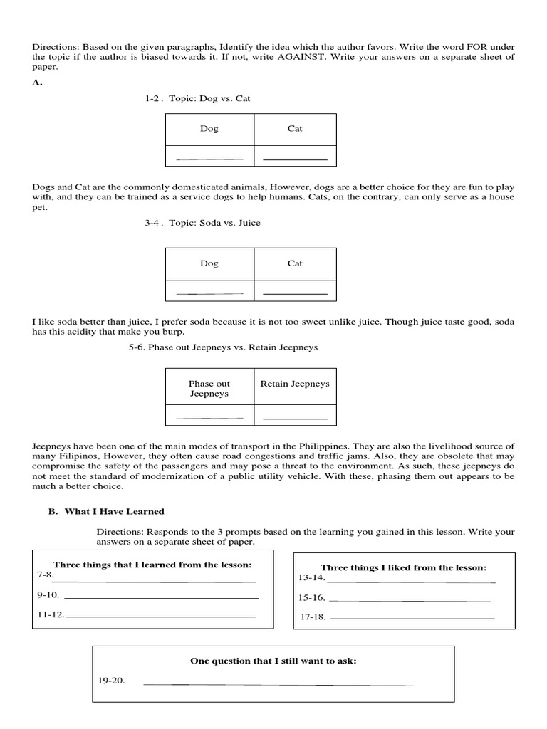 Examining Biases (Group Activity) | PDF