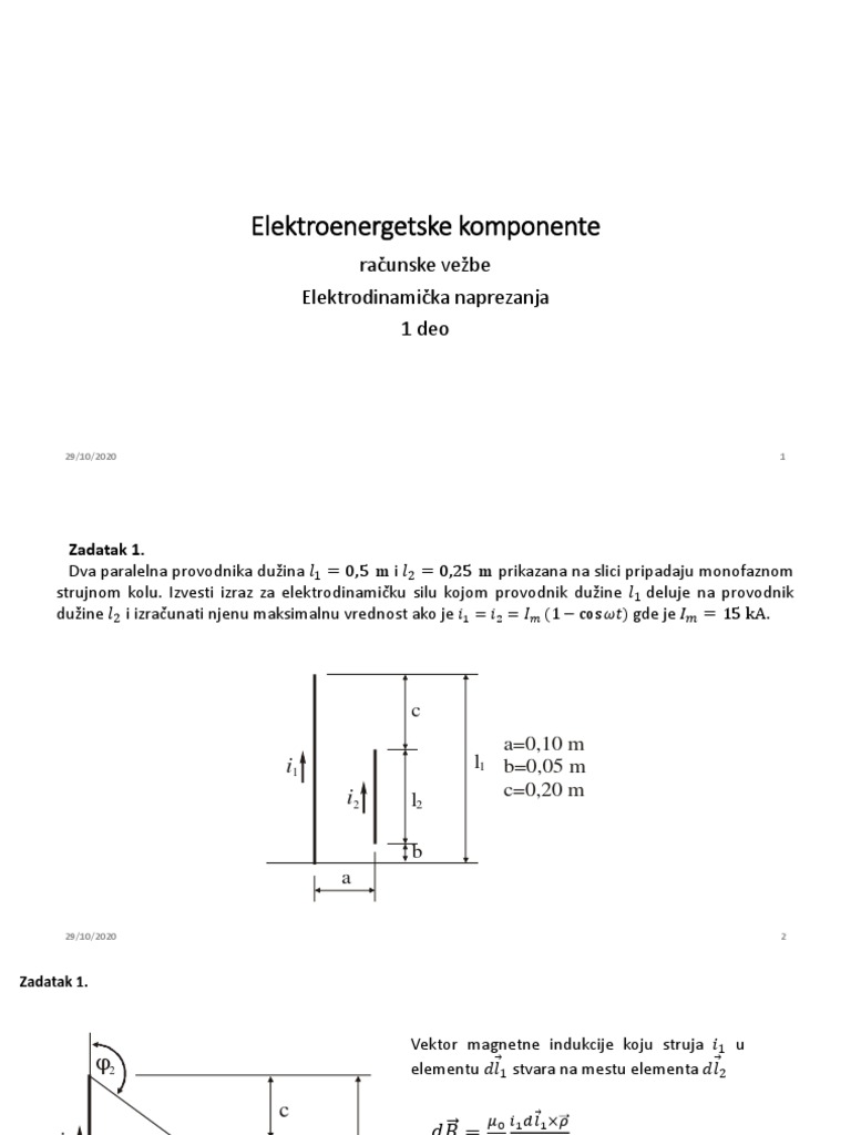 Elektroenergetske Komponente Vezbe 1 | PDF
