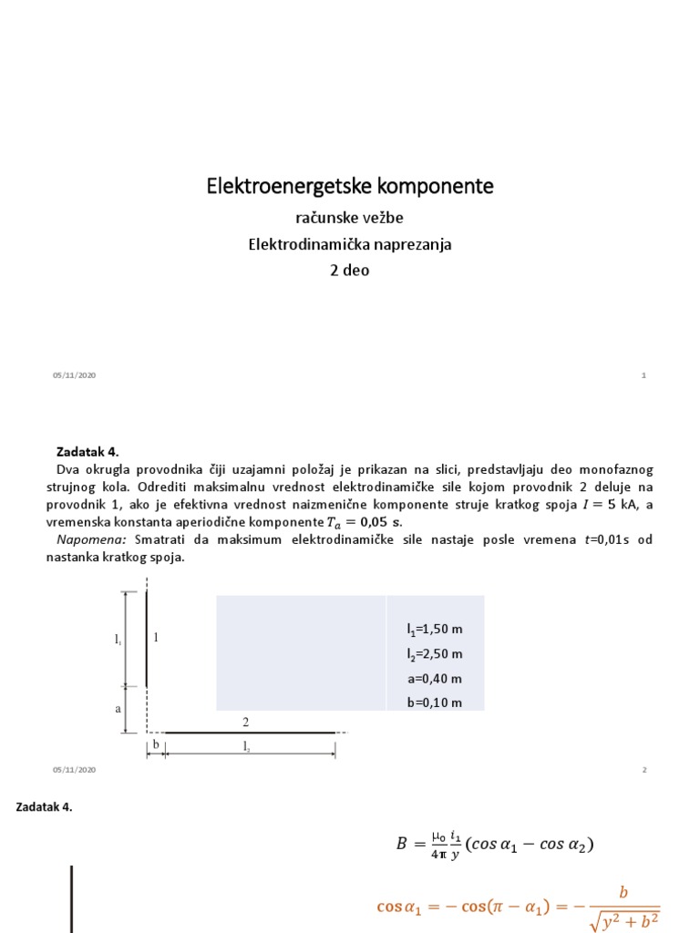 Elektroenergetske Komponente Vezbe 2 | PDF