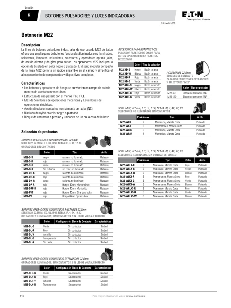 Catalogo Eaton | PDF | Diodo emisor de luz | Color