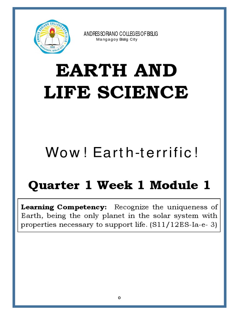 Mod1 - Earth and Life Science Planet Earth | PDF | Planetary ...