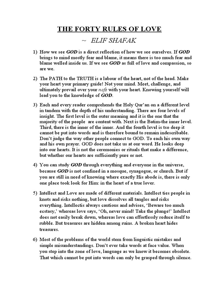 The Forty Rules of Love | Download Free PDF | Love | God