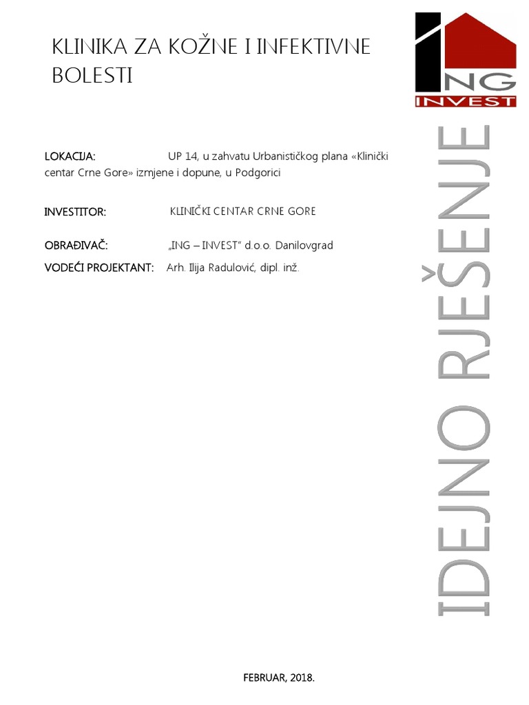 Klinika Za Kozne I Infektivne Bolesti Podgorica | PDF