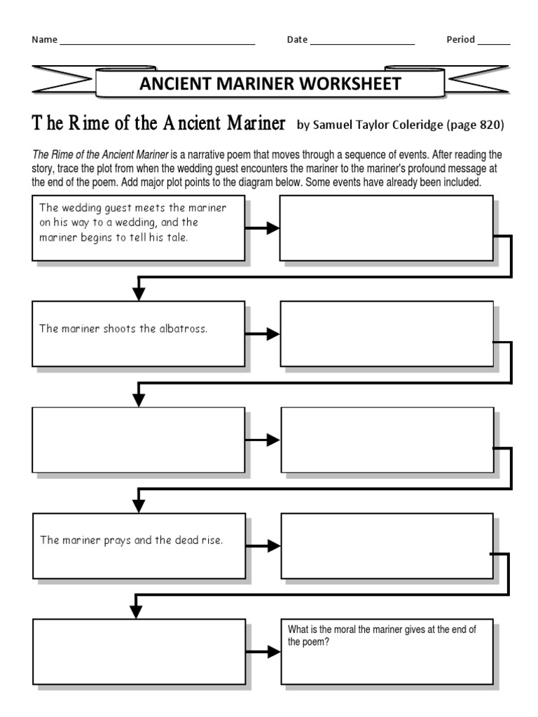 Ancient Mariner Worksheet | PDF