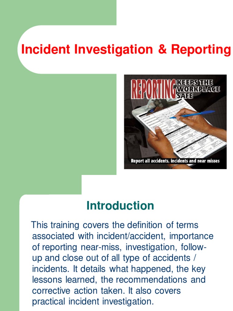 Incident Investigation & Reporting | PDF | Injury | Hazards