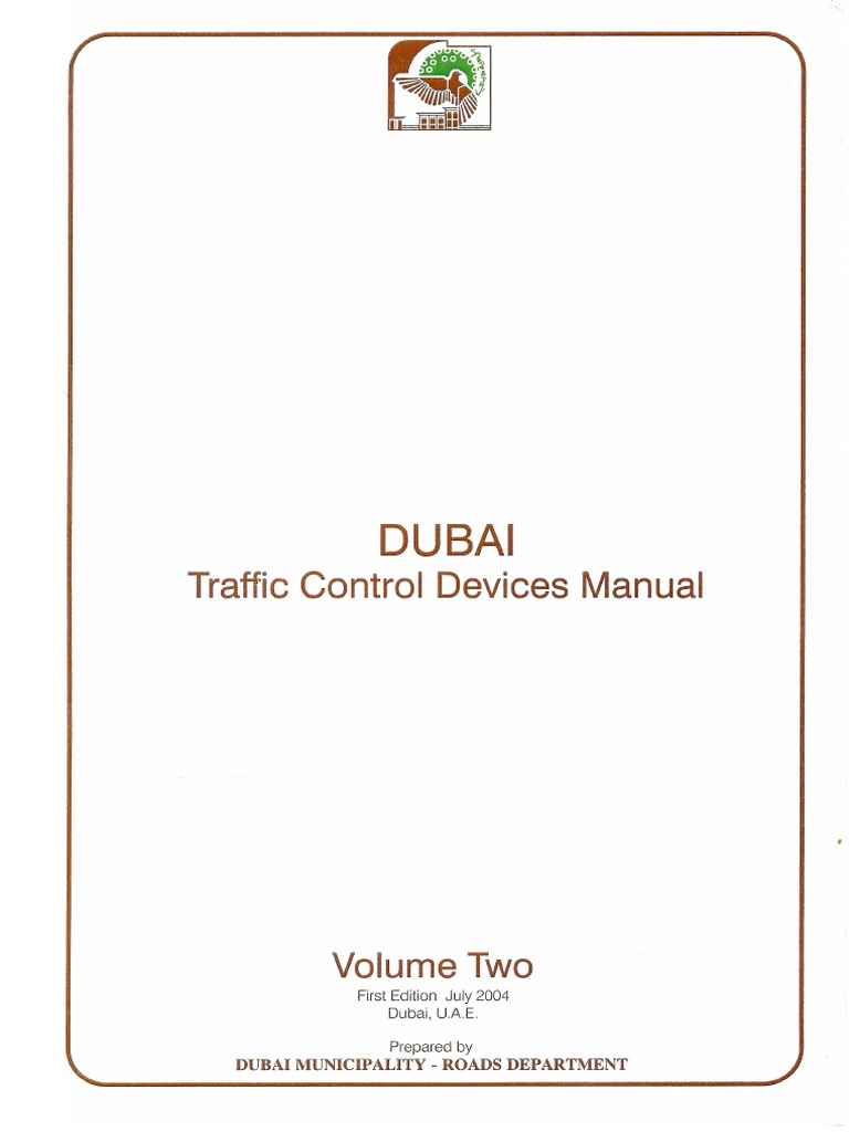 DUBAI Traffic Control Devices Manual - Volume 2 | PDF