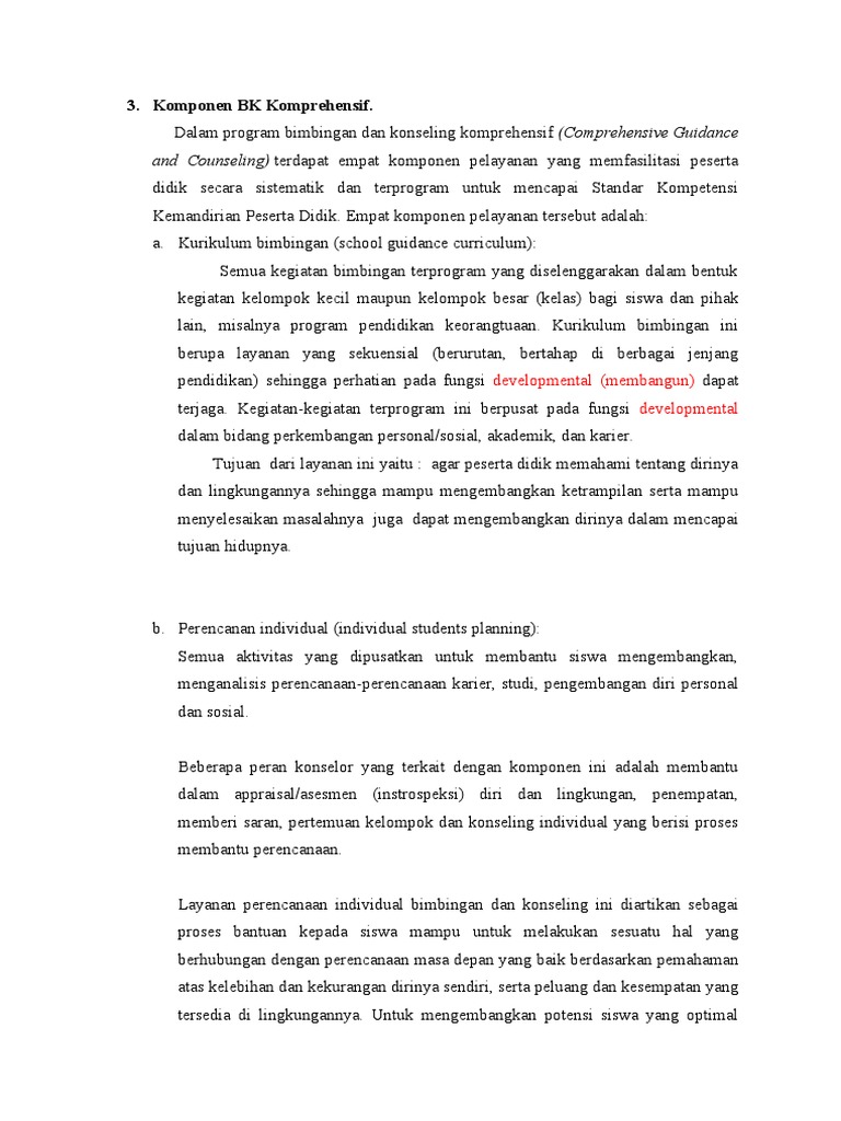 Komponen BK Komprehensif | PDF