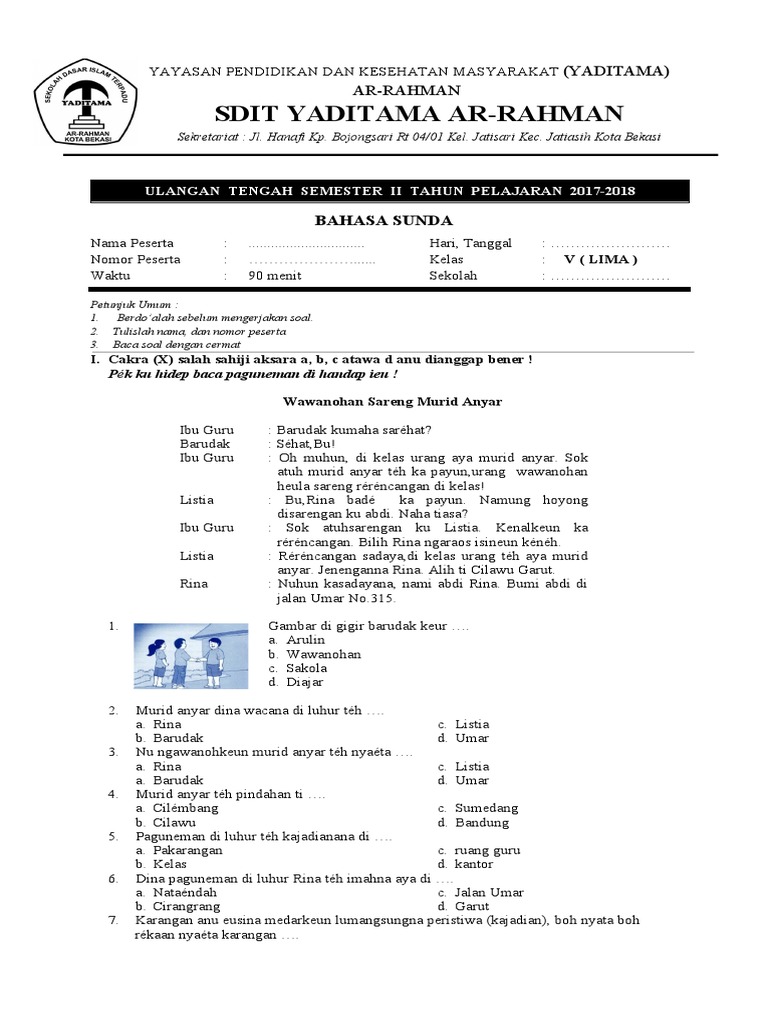 Bhs Sunda Kelas 5 | PDF