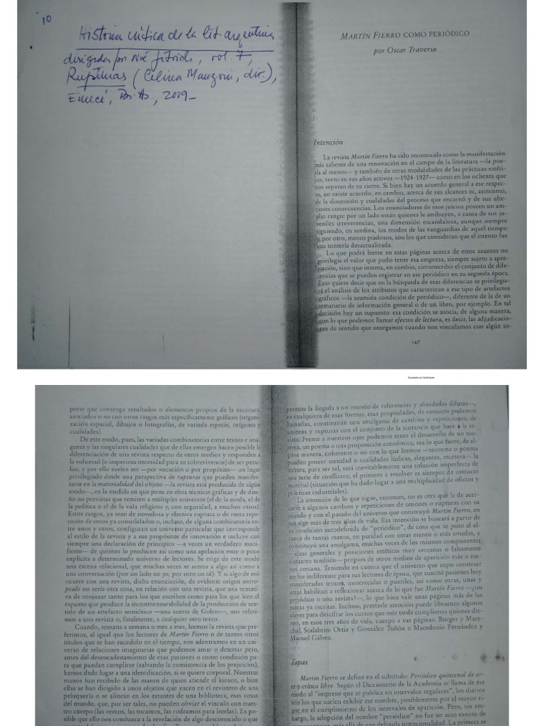 Oscar Traversa Martin Fierro Como Periodico | PDF