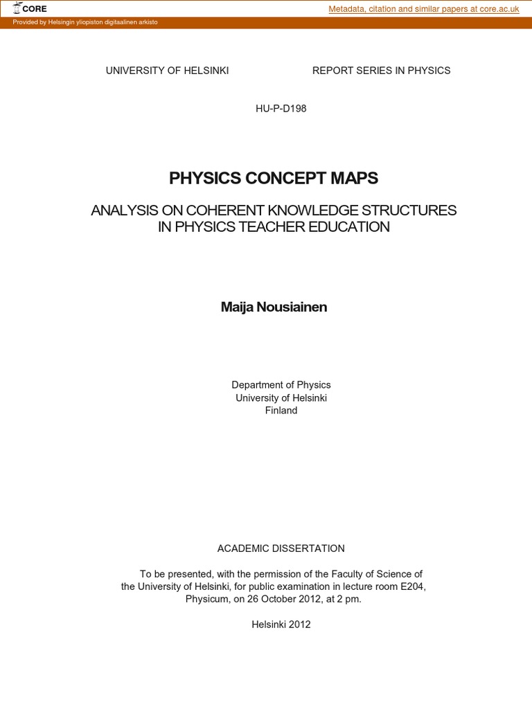 Physics Concept Maps: Analysis On Coherent Knowledge Structures in ...