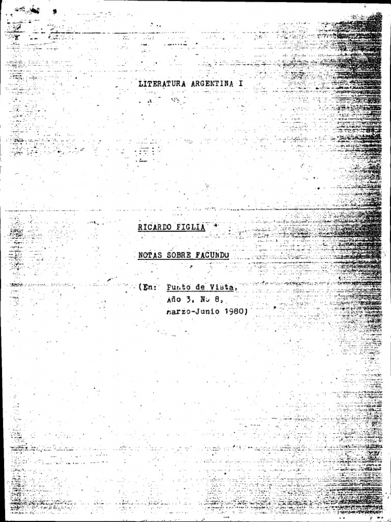 Ricardo Piglia Notas Sobre Facundo | PDF