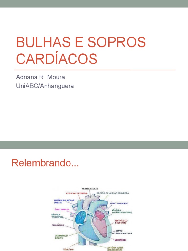 Fisiologia de Bulhas e Sopros | PDF | Coração | Sistema cardiovascular