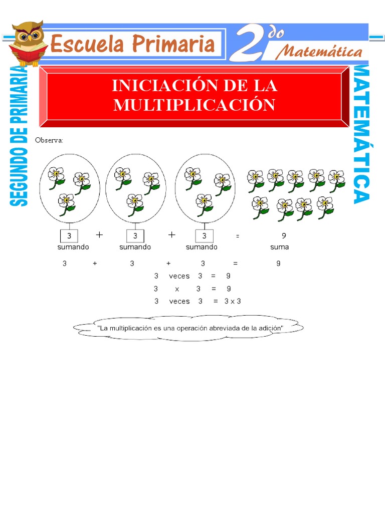 Iniciación a la Multiplicación 2º Grado | PDF