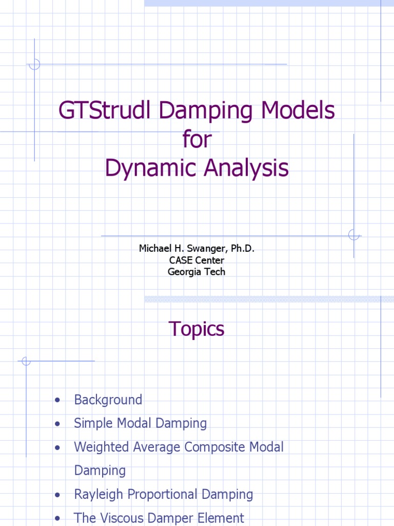 Swanger Presentation | PDF | Damping | Coordinate System
