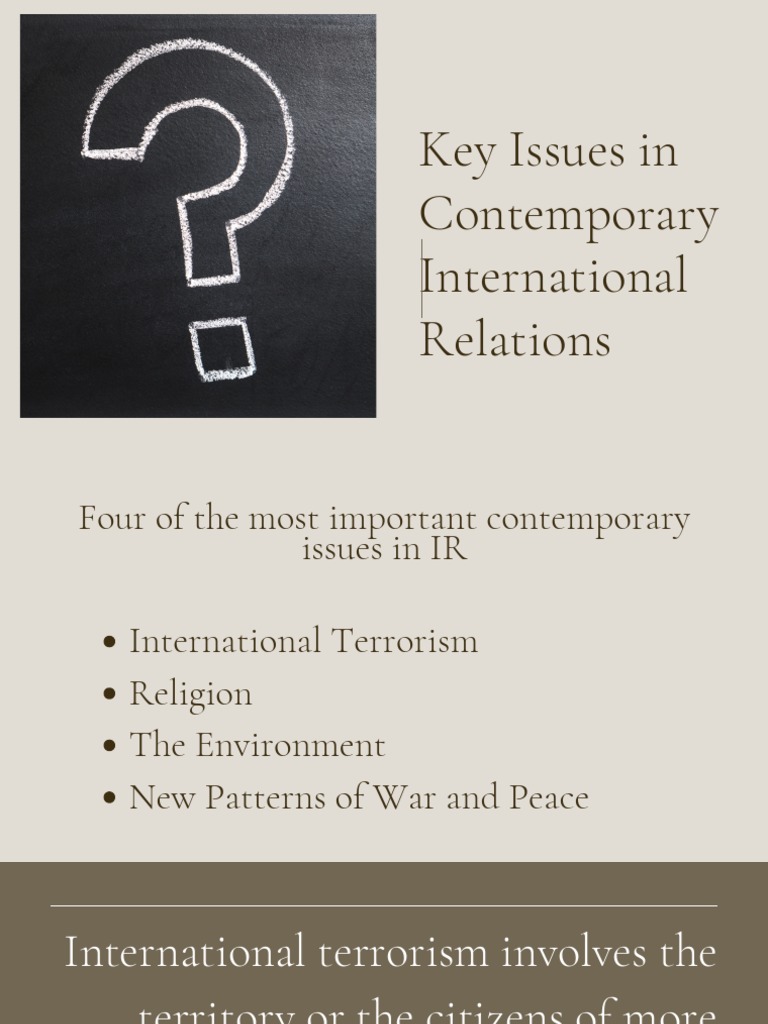 Key Issues in Contemporary International Relations | PDF | State ...